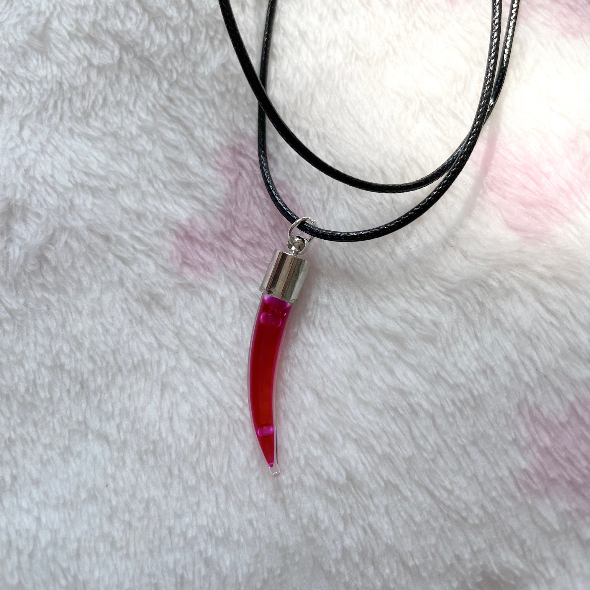 Gothic Blood Vial Necklace Anticoagulant Black Leather Cord Urn ...