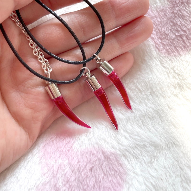 Gothic Blood Vial Necklace Anticoagulant Black Leather Cord Urn ...