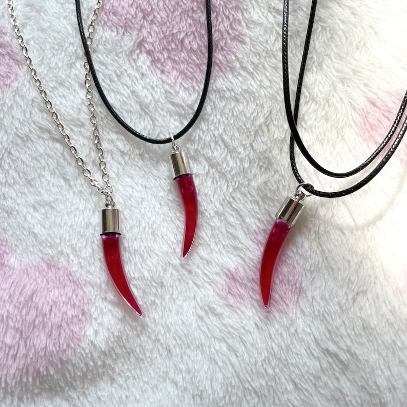 Gothic Blood Vial Necklace Anticoagulant Black Leather Cord Urn ...