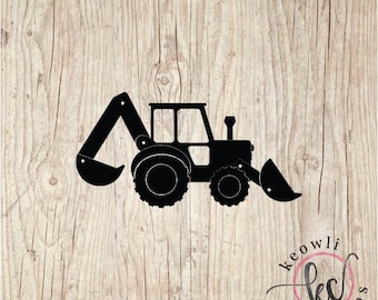 Backhoe Wall Decal | Etsy