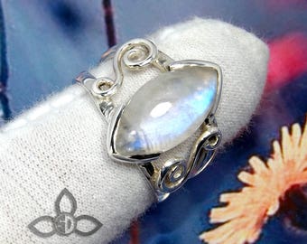 Rainbow Moonstone Ring Moonstone Ring Handmade Ring | Etsy