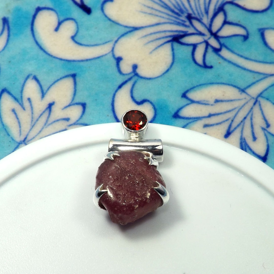 AAA Ruby Pendant, Raw Ruby Pendant, Garnet Pendant, Pendant Necklace ...