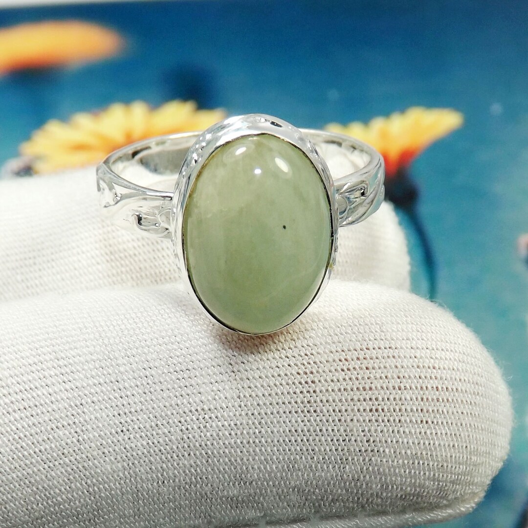 Green Morganite Sterling Silver Ring - Size 9US - Etsy