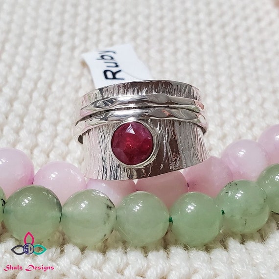 Natural Ruby Gemstone Ring Silver Band Ring 925 Silver Ring | Etsy