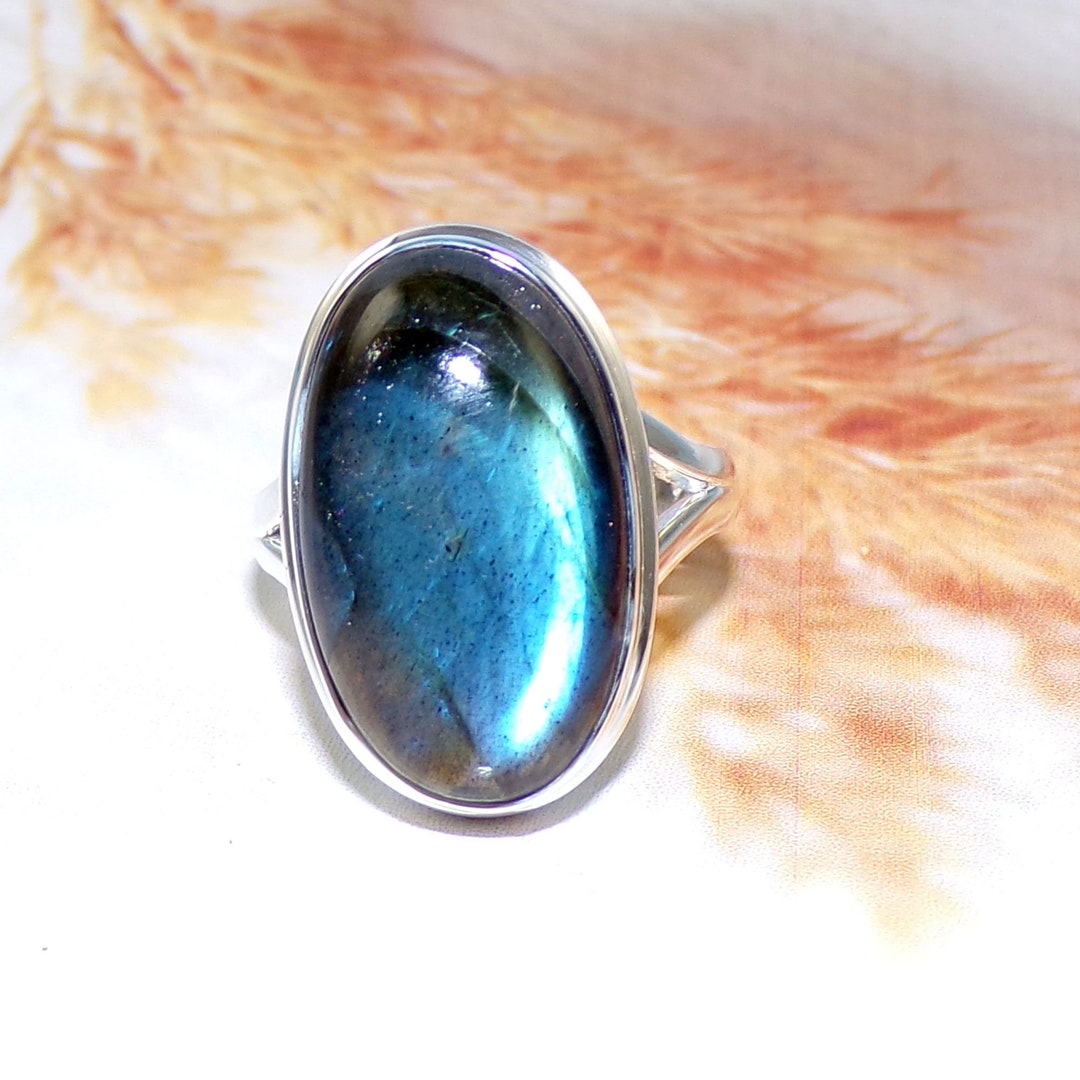 Genuine Labradorite Rings, Labradorite Ring, Blue Fire Labradorite ...