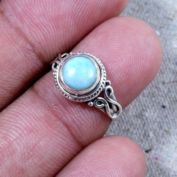 Larimar Ring Larimar Stone Ring Larimar Jewellery Handmade | Etsy