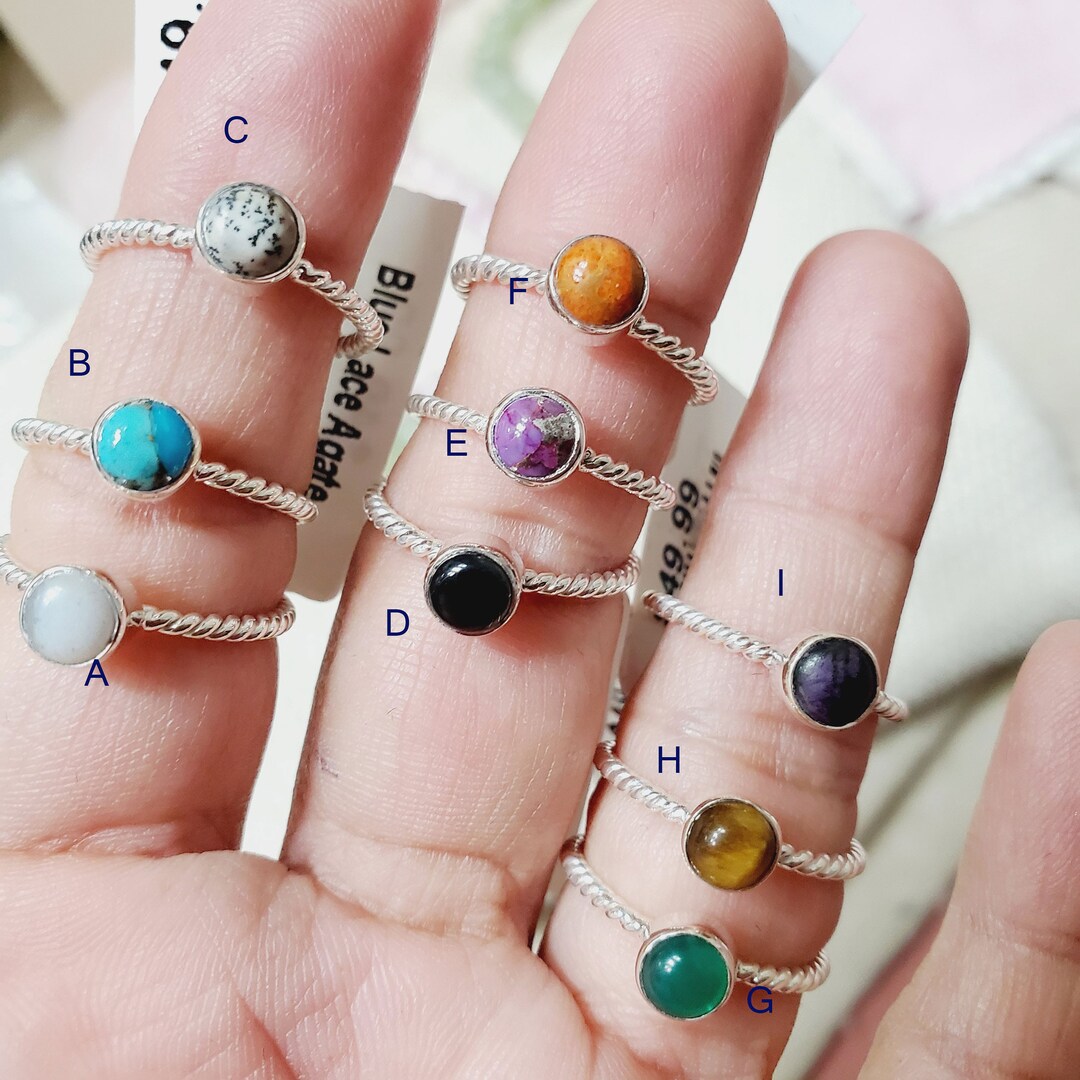 Stacking Rings, Stackable Rings, Gemstones Stacking Rings, Gemstone ...