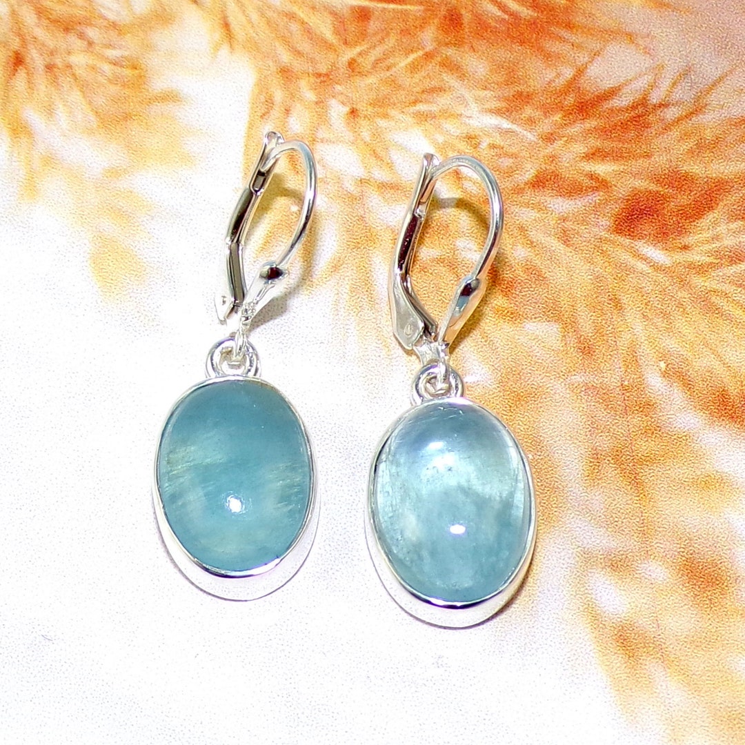Silber Ohrringe Mit Aquamarin