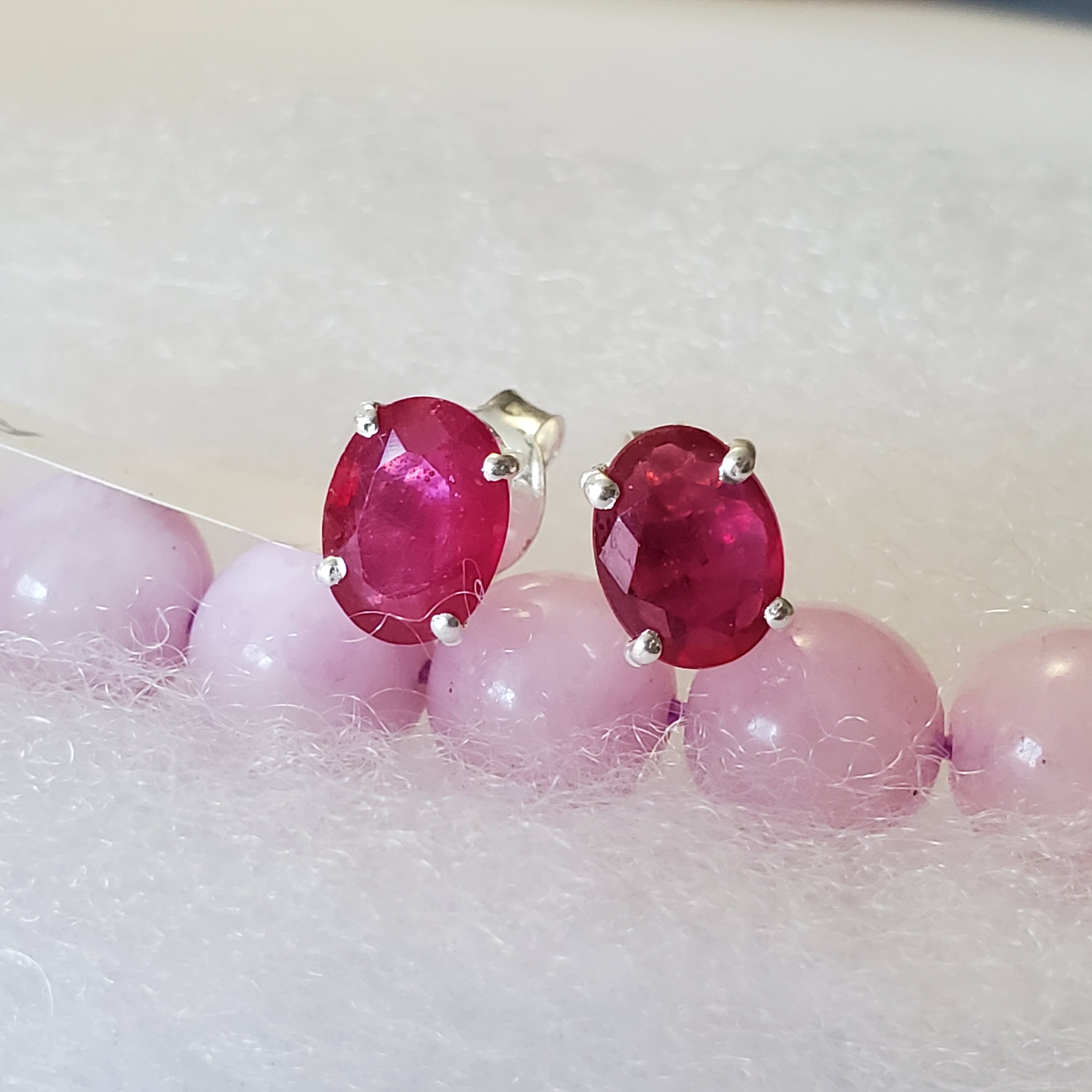 Natural Ruby Stud Pink Ruby Stud Natural Ruby Earring | Etsy