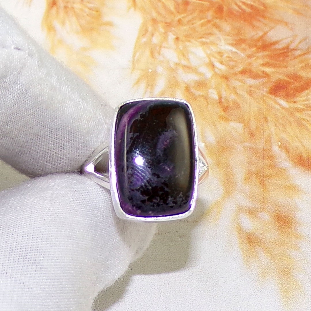 Genuine Sugilite Rings, Natural Sugilite Rings, Solid 925 Sterling ...