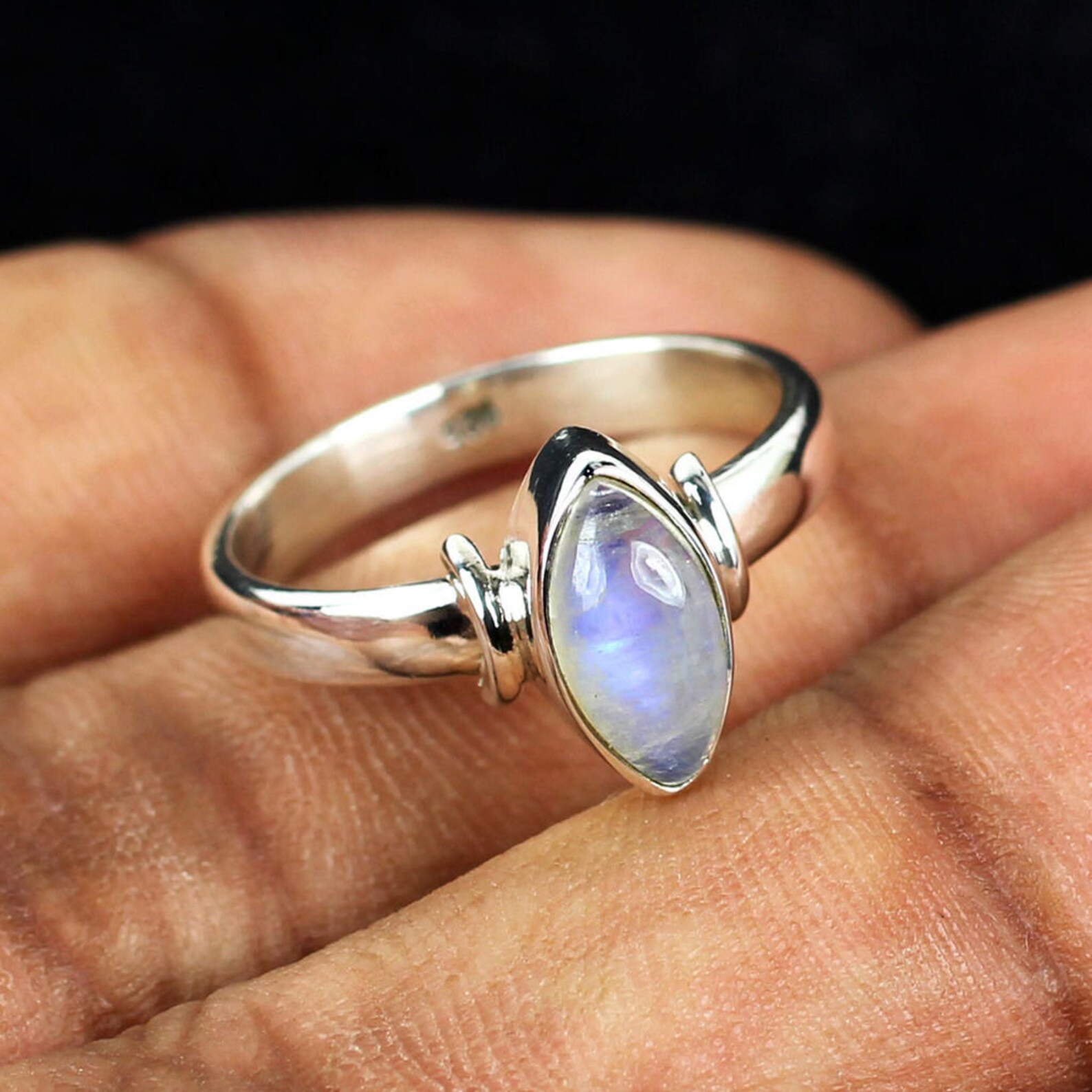 Rainbow Moonstone Ring Rainbow Moonstone Rainbow Ring | Etsy