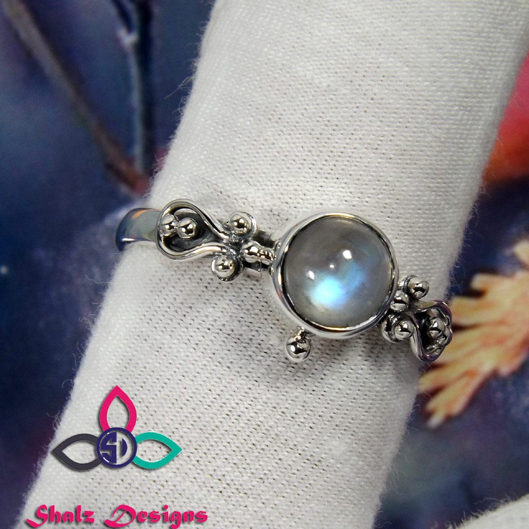 Rainbow Moonstone Ring, Designer Ring, Moonstone Ring, 925 Silver Ring ...