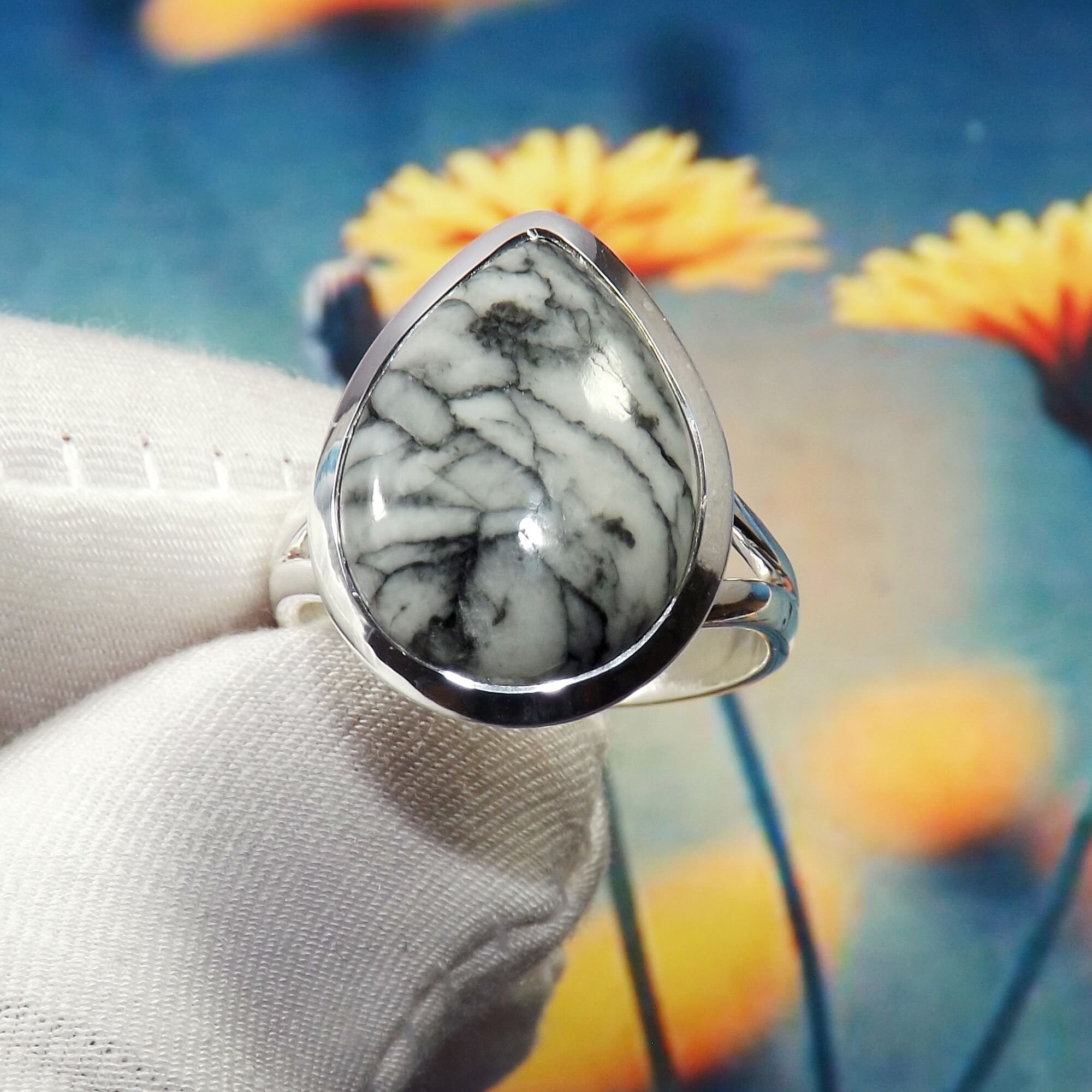 Pear Pinolith Jasper Ring Pinolith Jasper Ring Pear Ring - Etsy UK