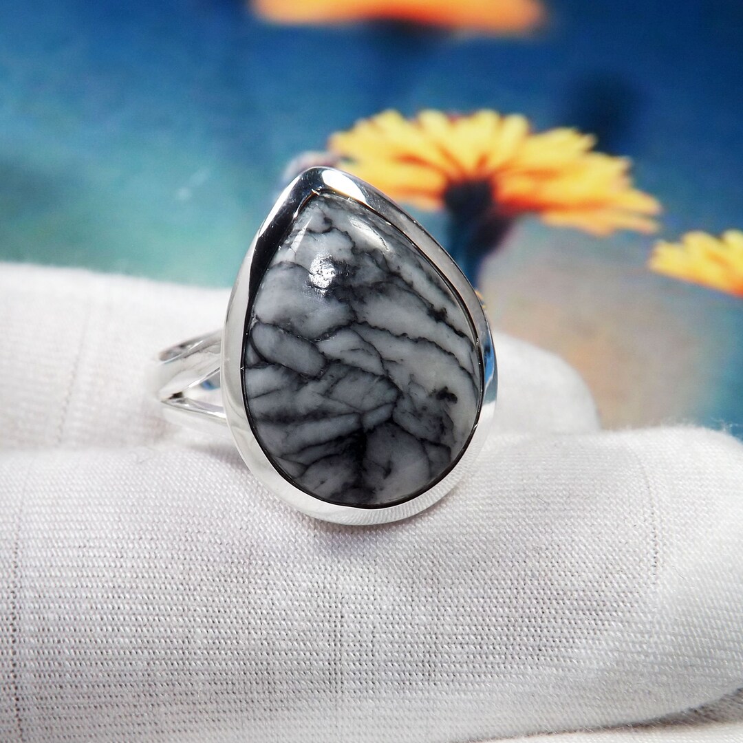 Pear Pinolith Jasper Ring, Pinolith Jasper Ring, Pear Ring, Gift Idea ...