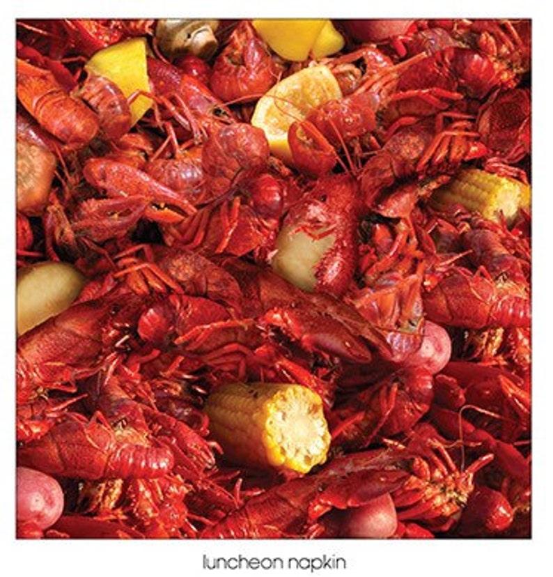 Set of Crawfish boil plates and napkins | Etsy