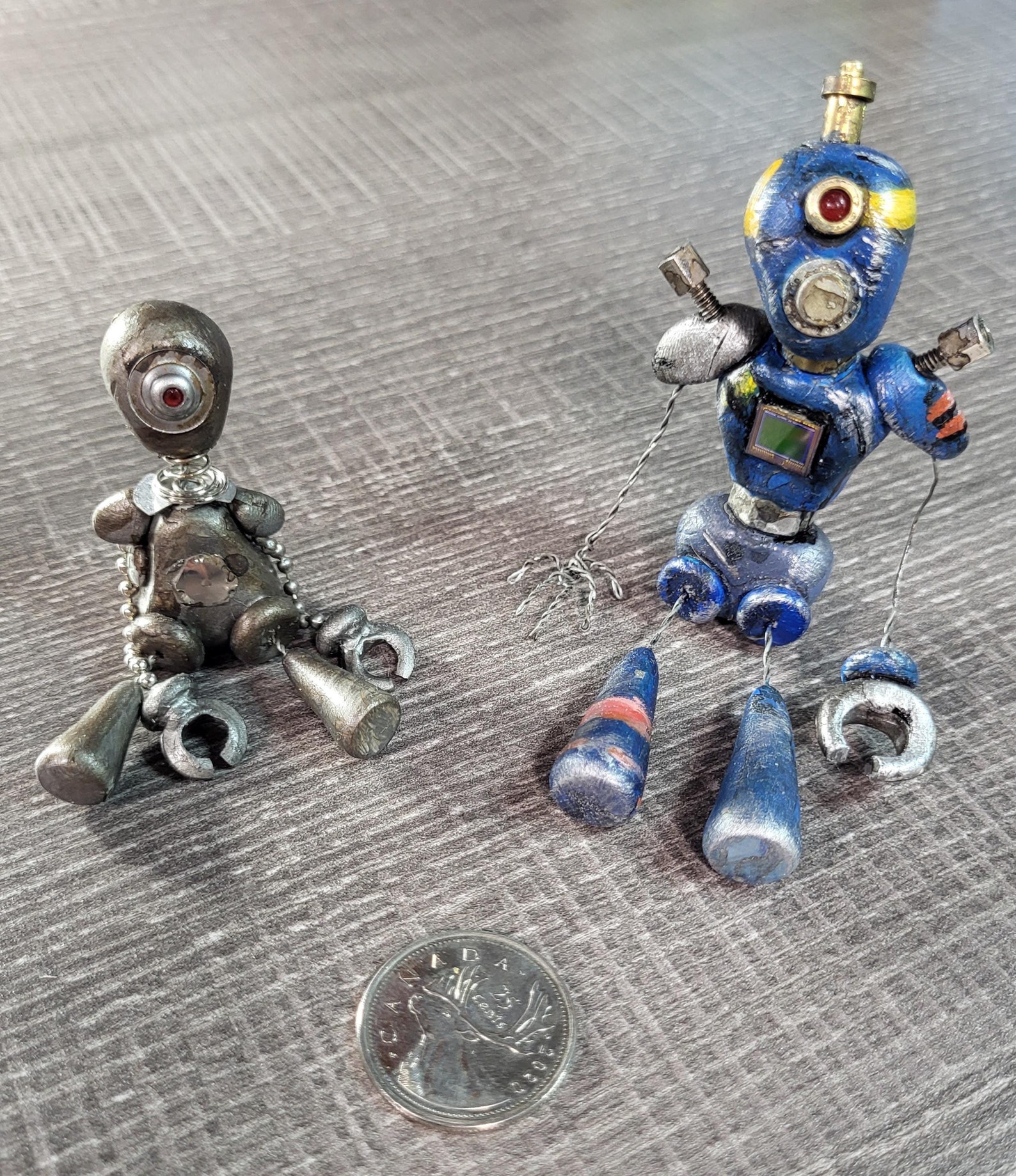 Robots Hand Made Polymer Clay and Recycled Materials Robot Unique ...