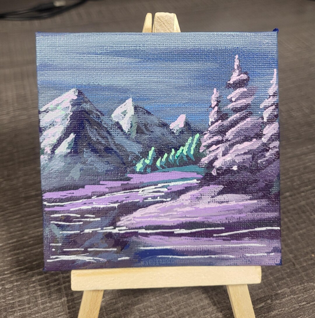 Miniature Acrylic Landscape Paintings 4x4 Inches Original Mini Canvas ...