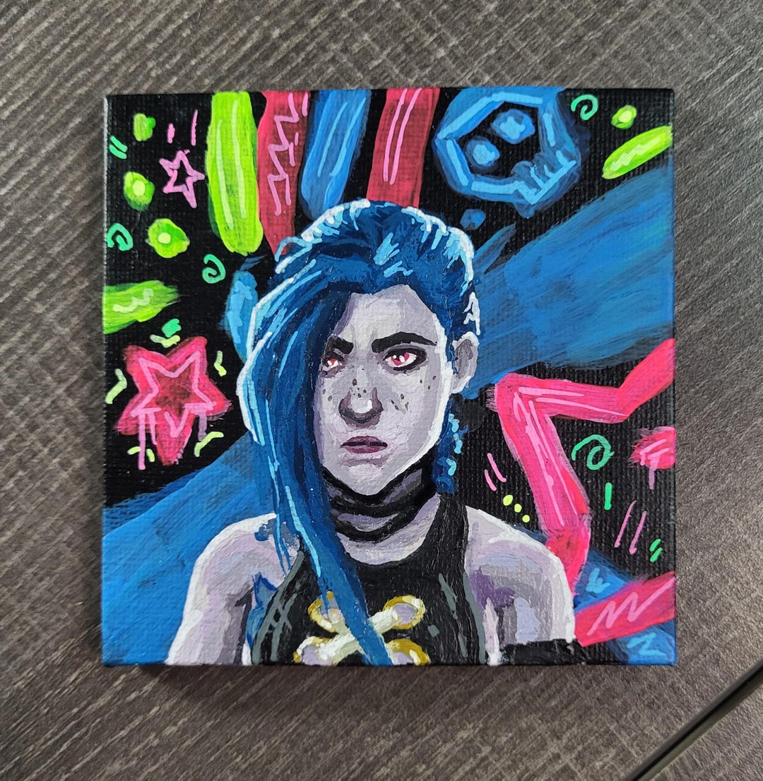 UV REACTIVE Acrylic Original Portrait Paintings 4x4 Inches Original ...