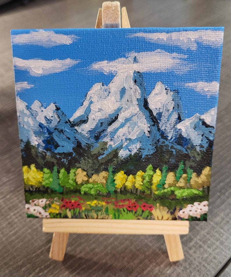 Miniature Acrylic Landscape Paintings 4x4 Inches Original Mini Canvas ...