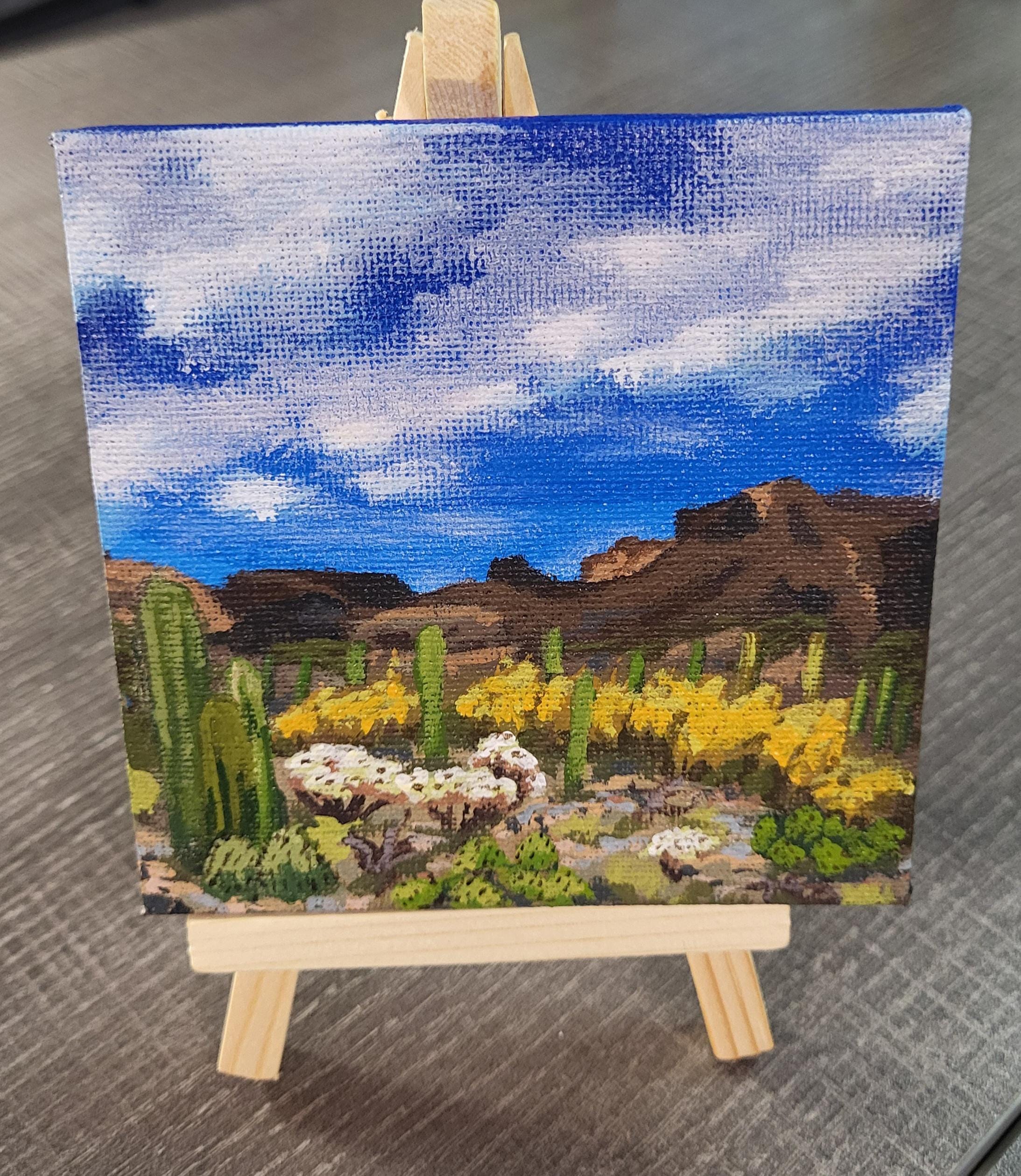 Miniature Acrylic Landscape Paintings 4x4 Inches Original Mini Canvas ...