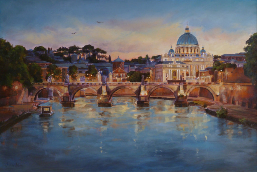 Evening in Rome, an Oil Painting of Rome, Italy - Etsy