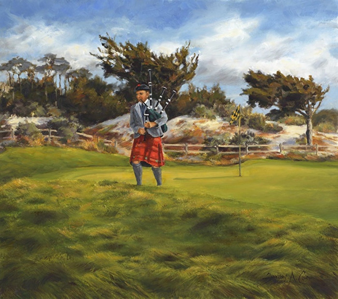 Pebble Beach Piper, the Spanish Bay Golf Links, Scottish Links ...