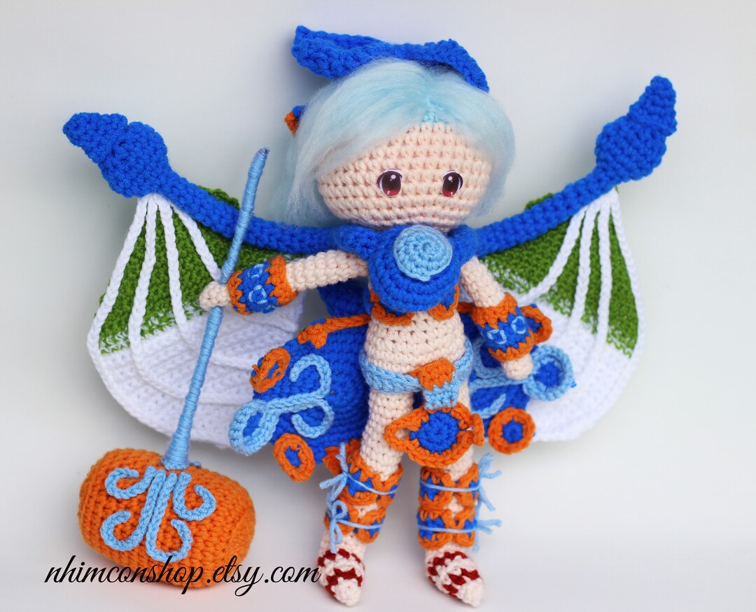 Meru Legend of Dragoon Character With Wings Chibi Plushie Amigurumi ...