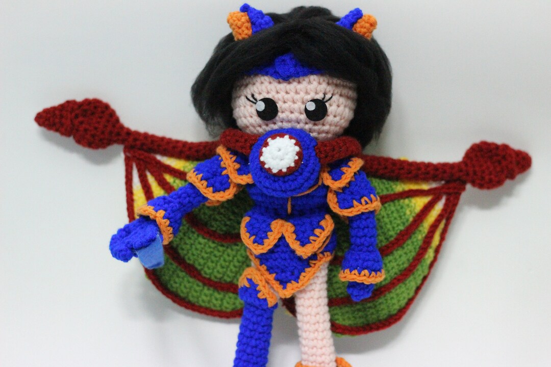 Rose Legend of Dragoon Character With Wings Chibi Plushie Amigurumi ...