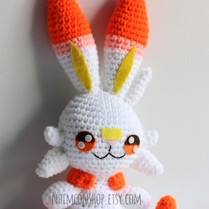 Scorbunny Pokemon Sword Shield Chibi Plushie Amigurumi Stuffed Toy Doll ...