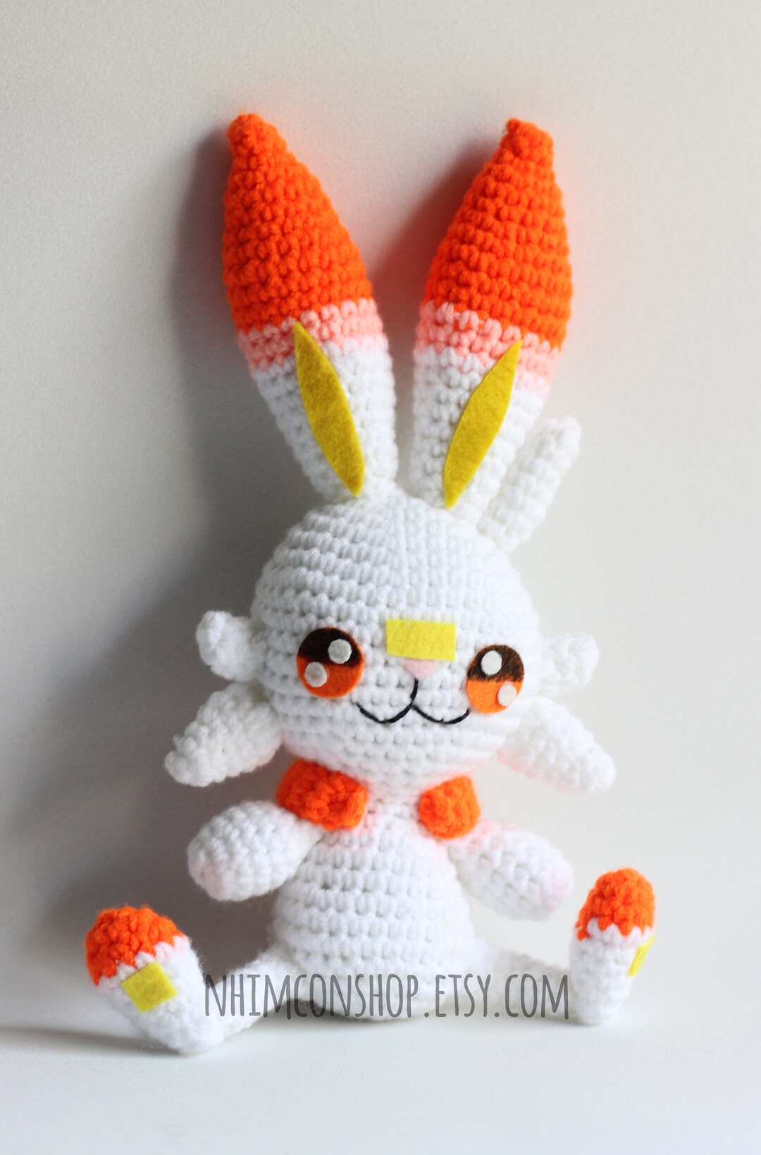 Scorbunny Pokemon Sword Shield Chibi Plushie Amigurumi Stuffed Toy Doll ...