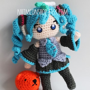 Virtual Singer Character in Standing Pose Chibi Plushie Amigurumi ...