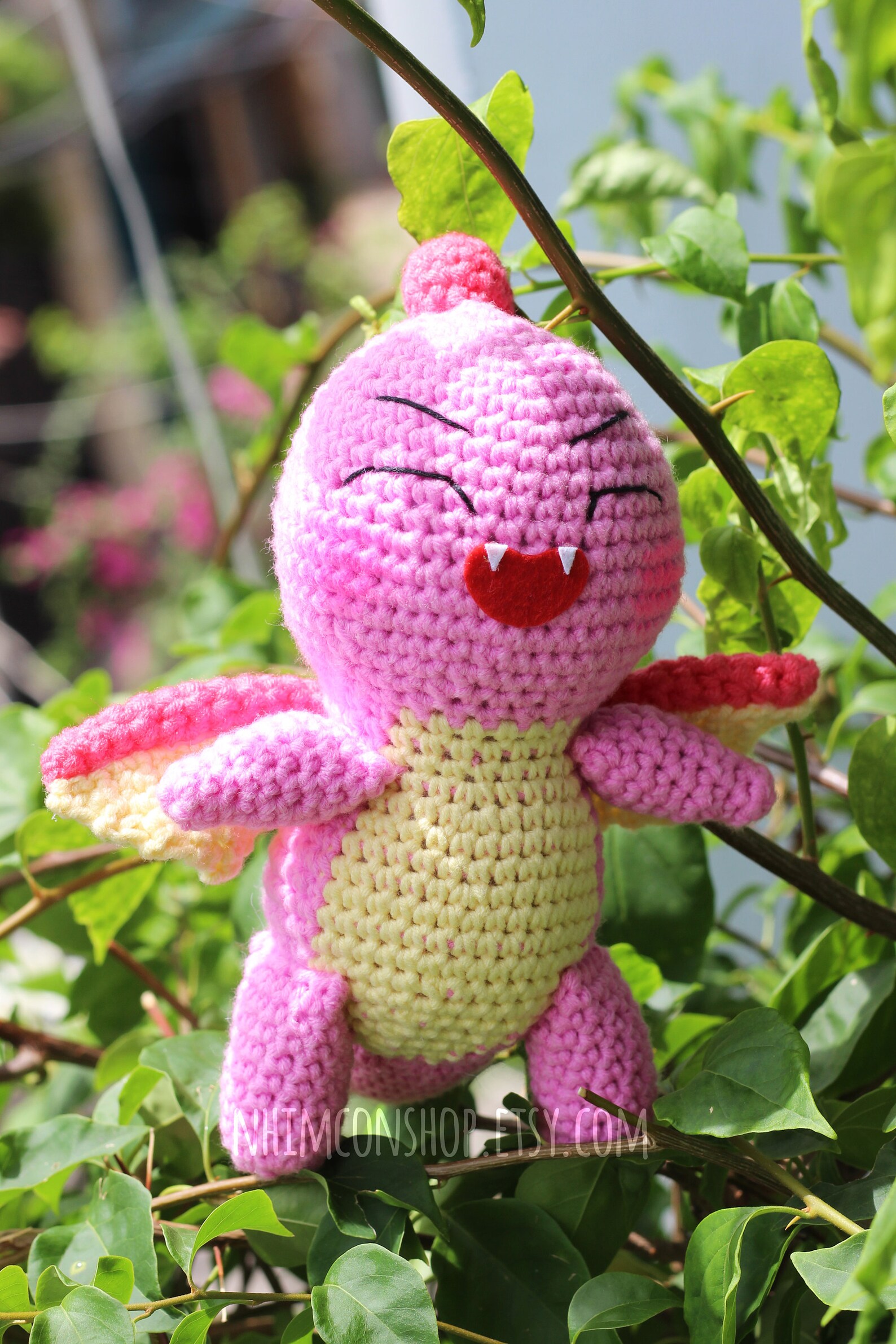 Pink Dinosaur Inspired Muka Muka Paradise Nhi Canh Amigurumi - Etsy