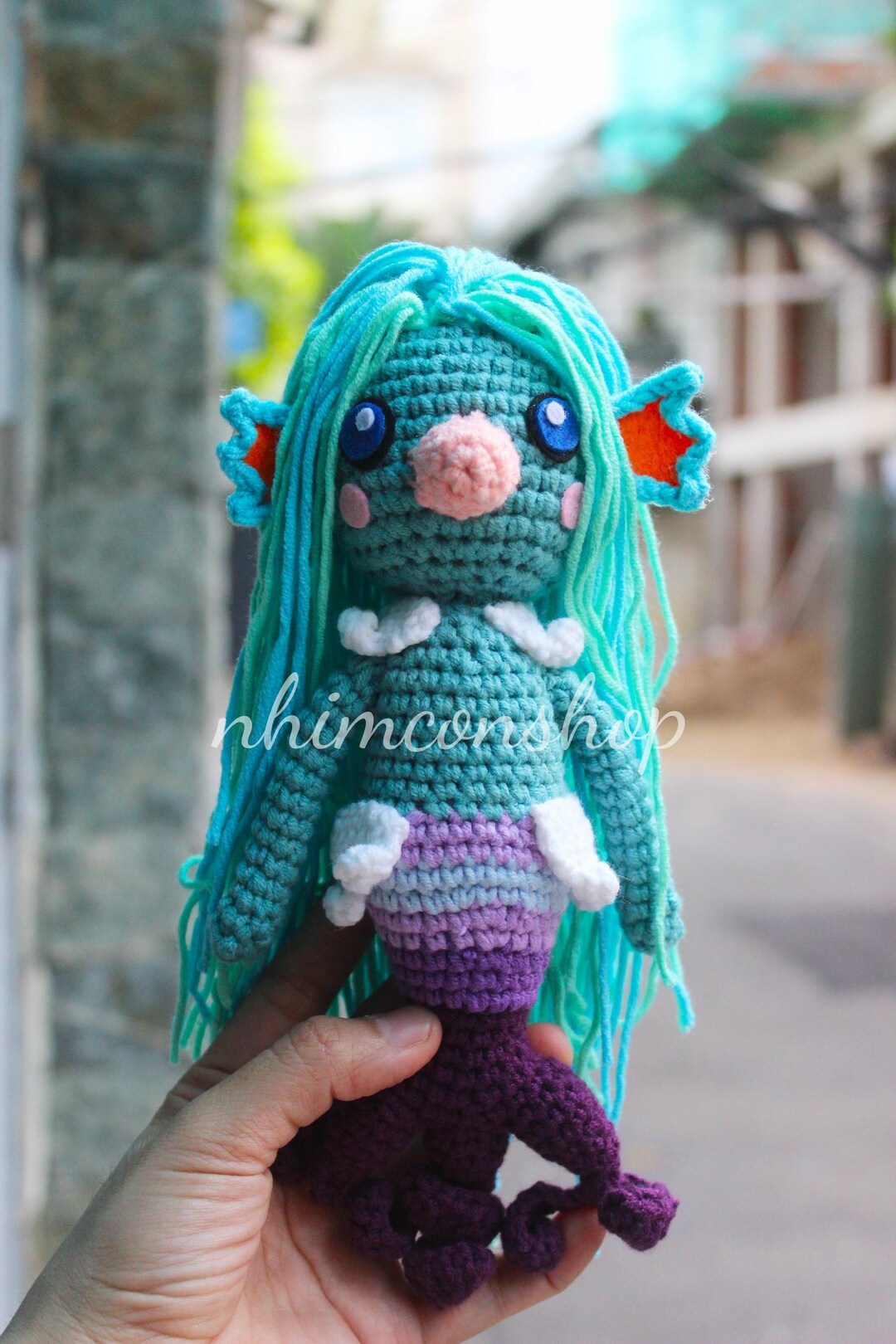 Amabie - Three-tailed Japanese Mermaid Yokai Amigurumi - Etsy