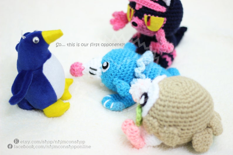 Rowlet Litten Popplio Pokemon Sun Moon Alola Starter Chibi Plushie ...