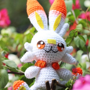 Scorbunny Pokemon Sword Shield Chibi Plushie Amigurumi Stuffed Toy Doll ...