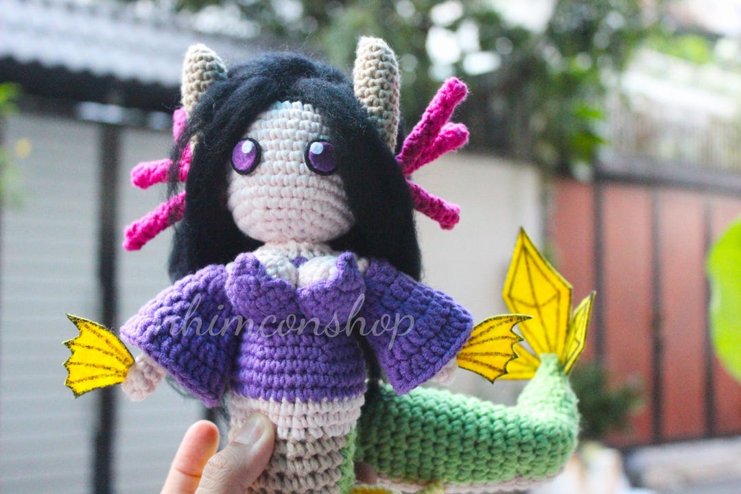 Jinja Hime Yokai Mermaid Amigurumi – Japanese Mythical Crochet Doll - Etsy