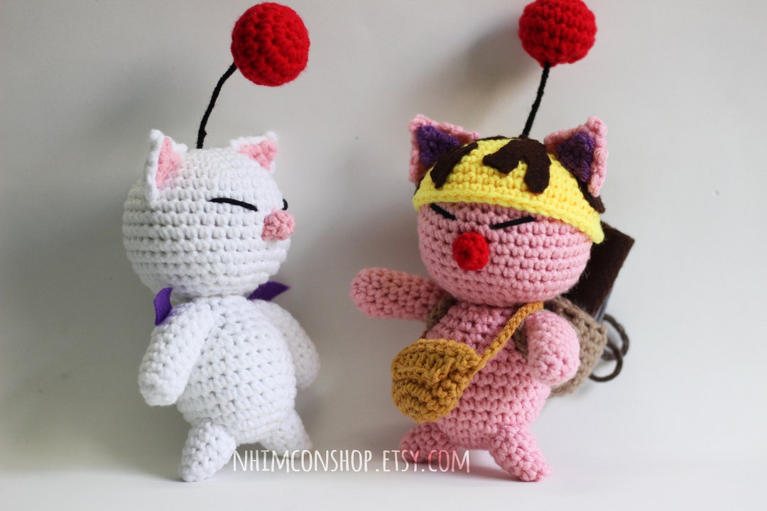 Handmade Crochet Moogle & Stiltzkin Plushie Set - Final Fantasy IX FF9 ...