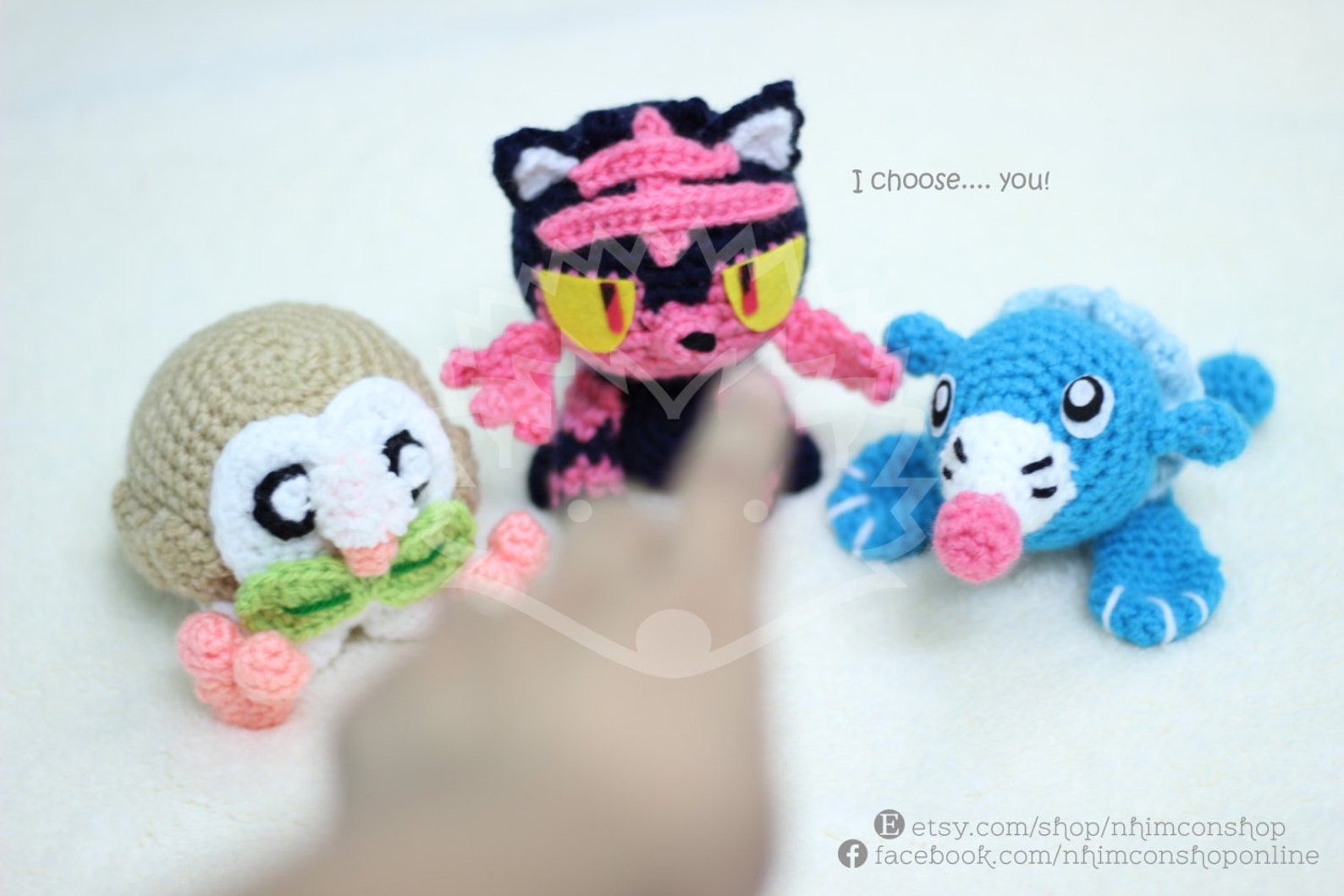 Rowlet Litten Popplio Pokemon Sun Moon Alola Starter Chibi - Etsy