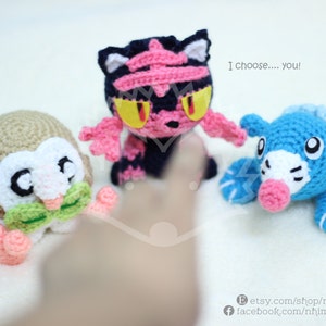 Rowlet Litten Popplio Pokemon Sun Moon Alola Starter Chibi Plushie Amigurumi Stuffed Toy Doll ...