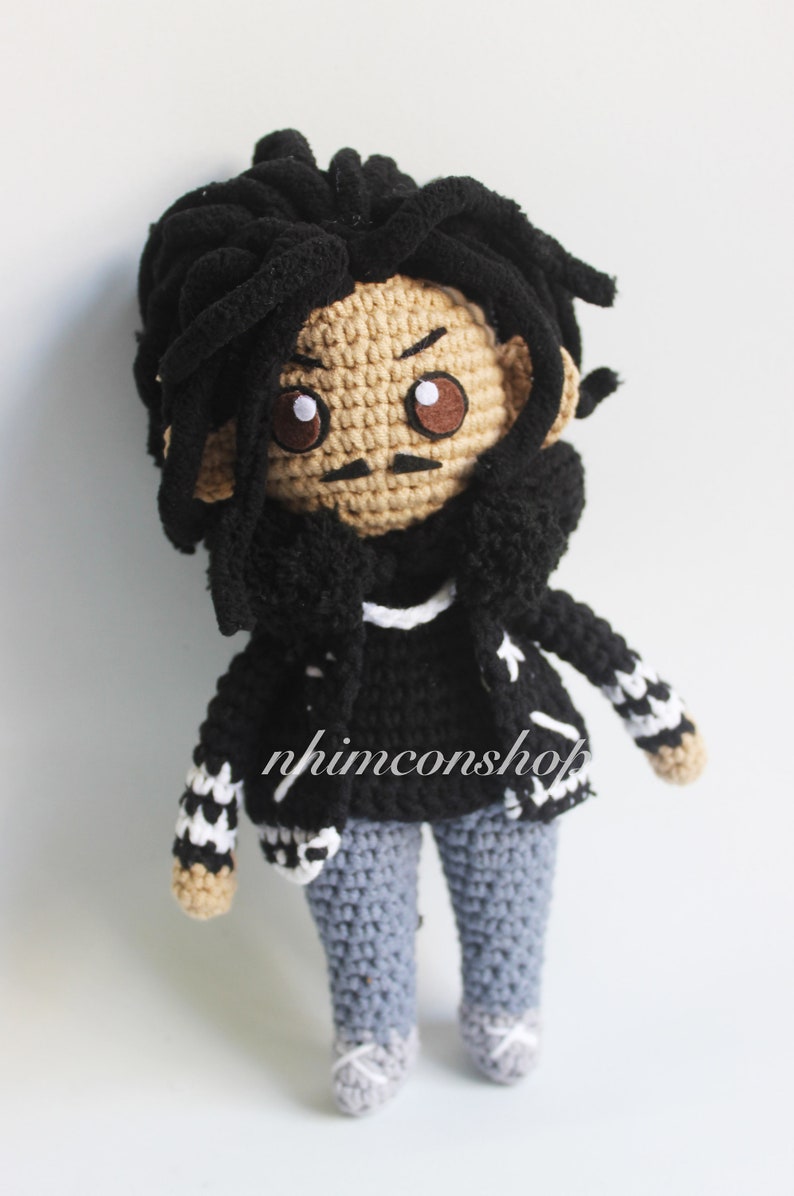 Kay Flock Rapper Chibi Plushie: Handmade Crochet Amigurumi Doll - Etsy
