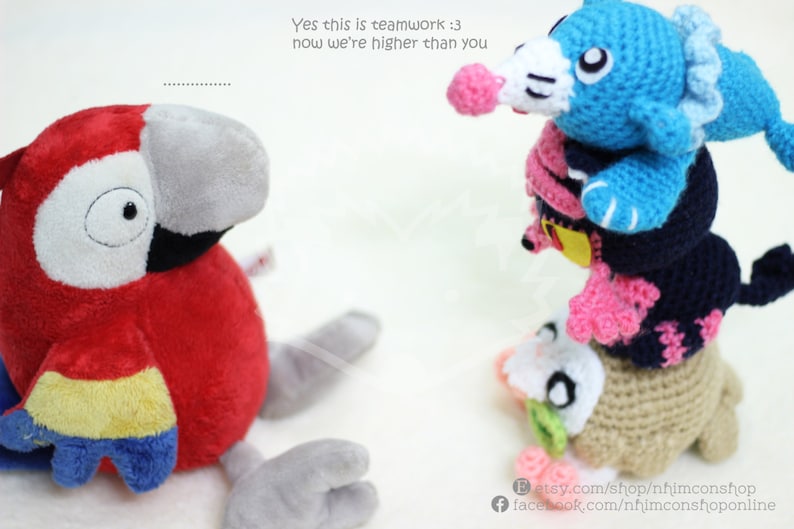Rowlet Litten Popplio Pokemon Sun Moon Alola Starter Chibi Plushie ...