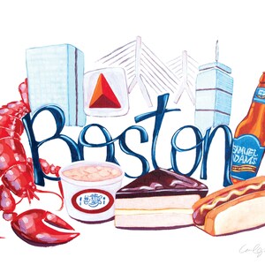 Classic Boston Foods Print! by Laurel Greenfield Art [food Art, Kitchen ...