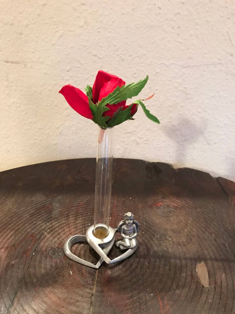 Angel Vase Collectible Metzke Pewter Flower Bud Water Tube - Etsy