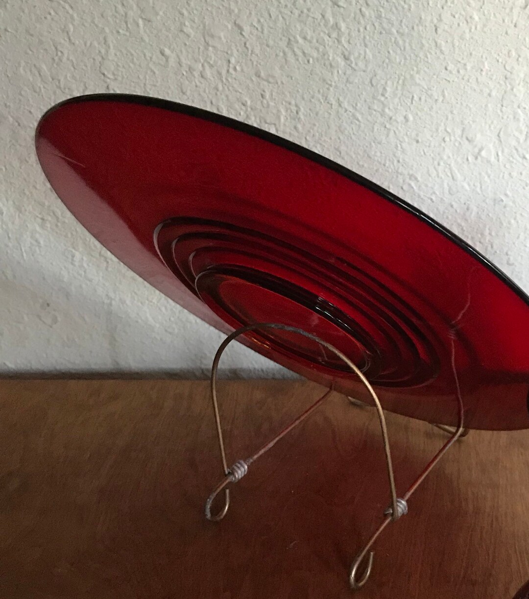 Ruby Red Glass Plate Vintage Addition to Holiday Festive Decor Lcww - Etsy