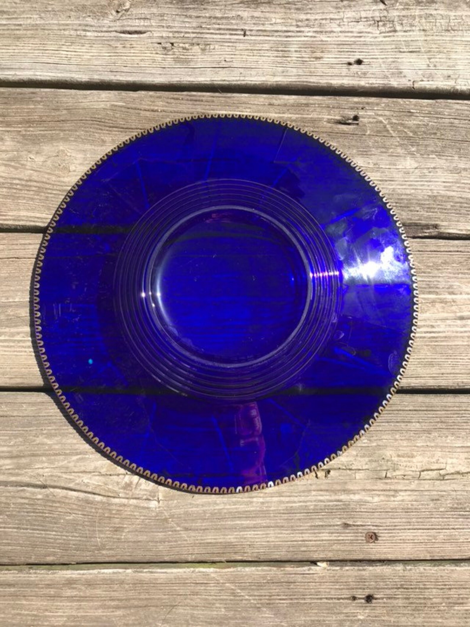 Platter Large Cobalt Blue Gold Trim Elegant Holiday Table - Etsy