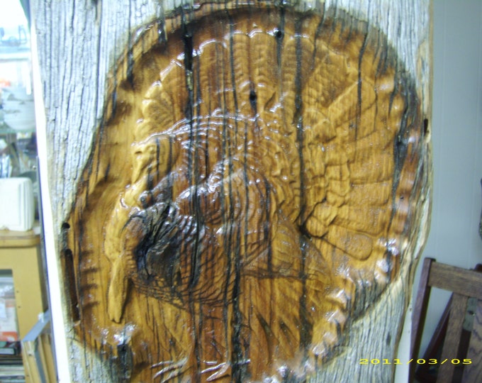Wild Turkey Carved in Old Primitive Rustic Wood Thanksgiving - Etsy