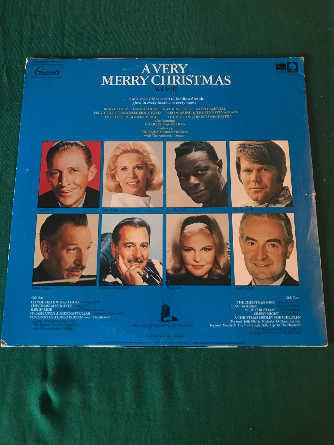 Vintage Christmas Vinyl Record: Famous Artists, Holiday Songs, 33 RPM ...