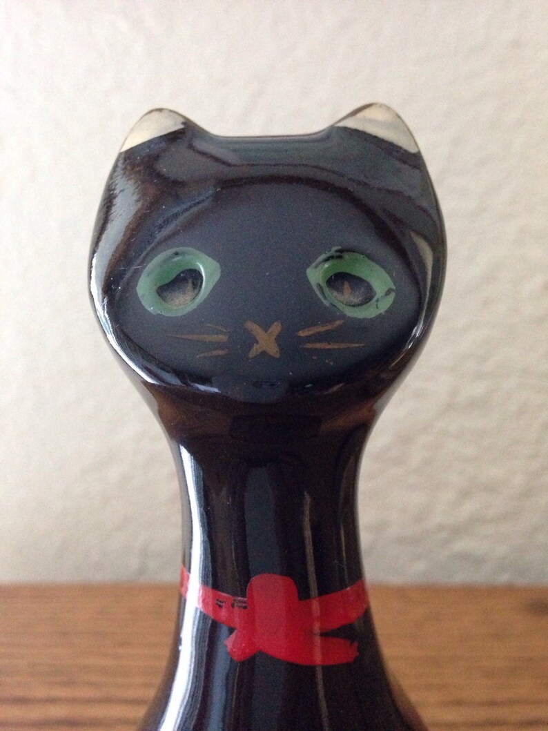 Cat Pepper Shaker Black Red Vintage Retro Bought in 1950s - Etsy