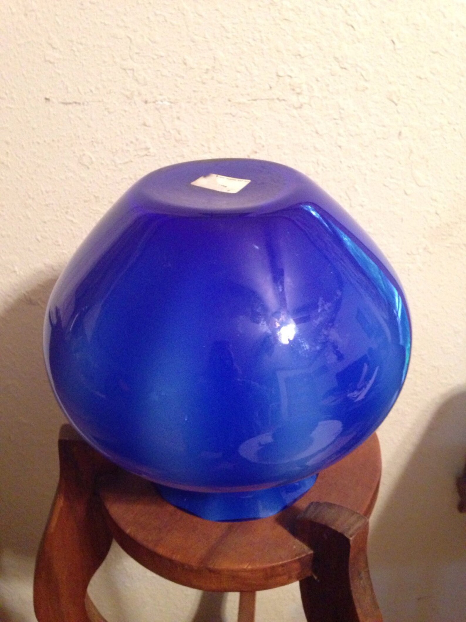 Murano Bowl Cobalt Blue Vase Large Hand Blown Glassware Brazil Family ...
