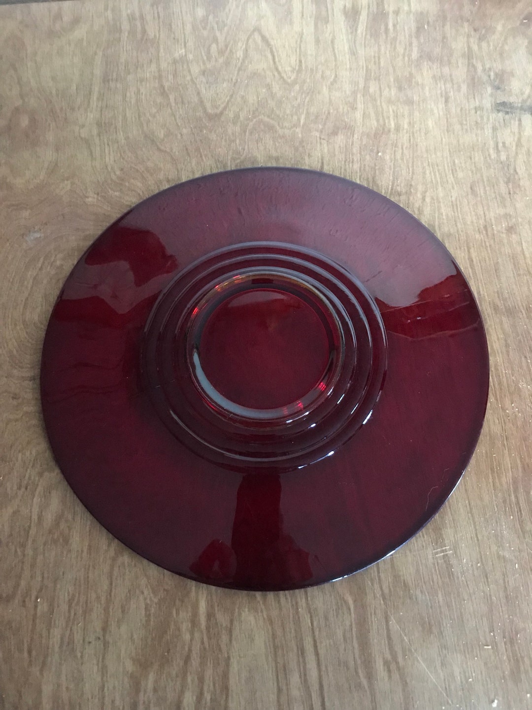Ruby Red Glass Plate Vintage Addition to Holiday Festive Decor Lcww - Etsy